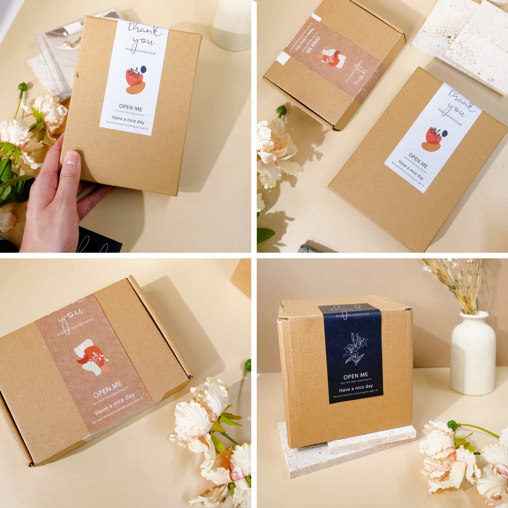 3 Pack Box Seal Stickers-150pcs, Rectangle Package Labels, Decorative Baking Sealing Decals for Business Letter Envelope Seal Gift Packaging Customer Mailer Box Retail Bag (1)