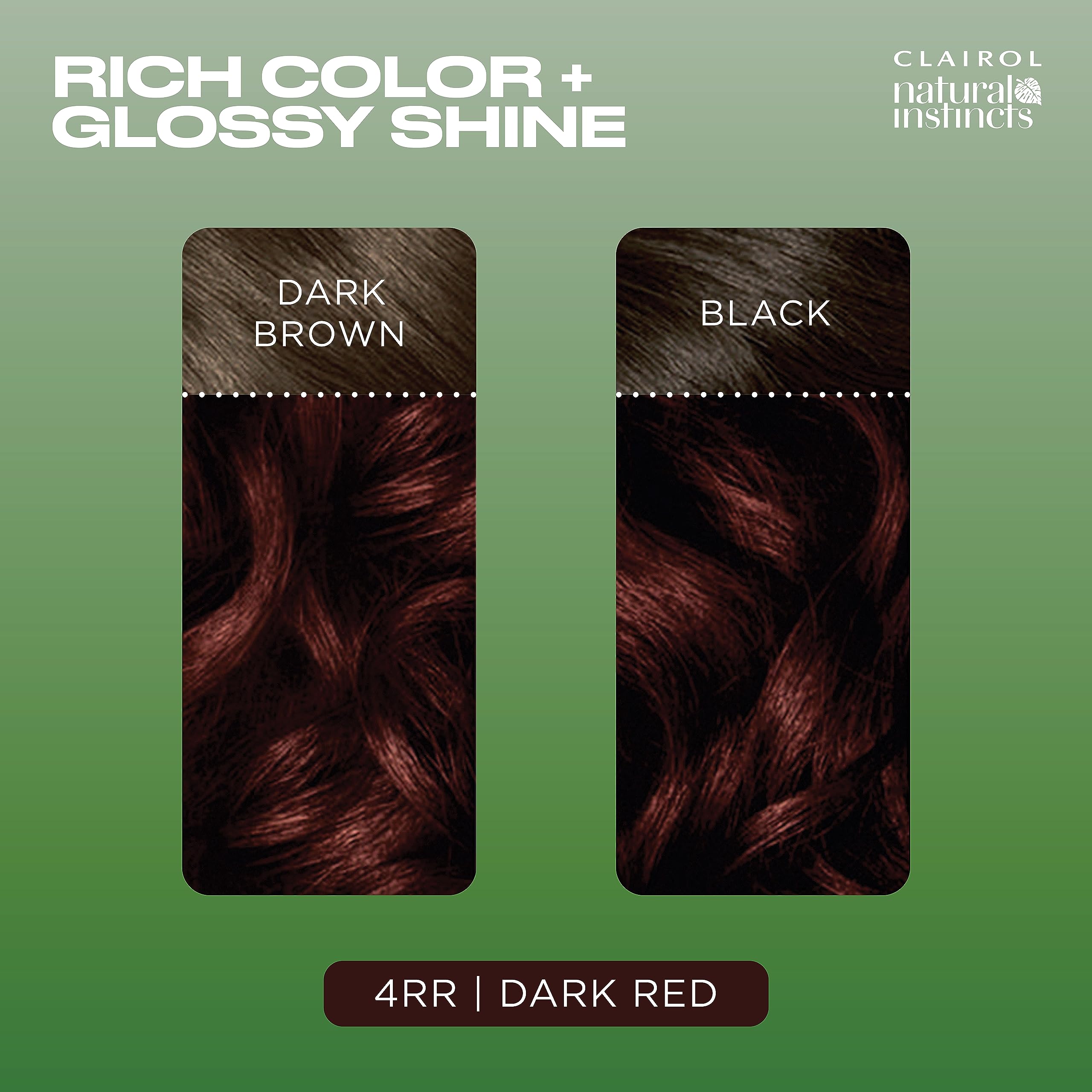 Clairol Natural Instincts Demi-Permanent Hair Dye, 4RR Dark Red Hair Color, Pack of 1
