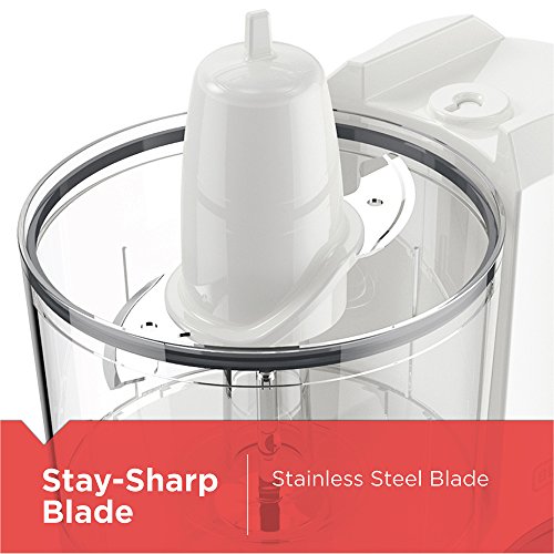 Black+Decker One-Touch HC150W 1.5-Cup Electric Food Chopper, White