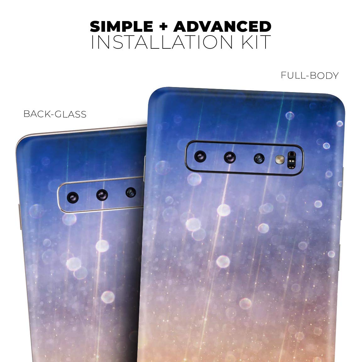 DesignSkinz Blue and Orange Scratched Surface with Glowing Gold Protective Vinyl Decal Wrap Skin Cover Compatible with The Samsung Galaxy S20 (Screen Trim & Back Glass Skin)