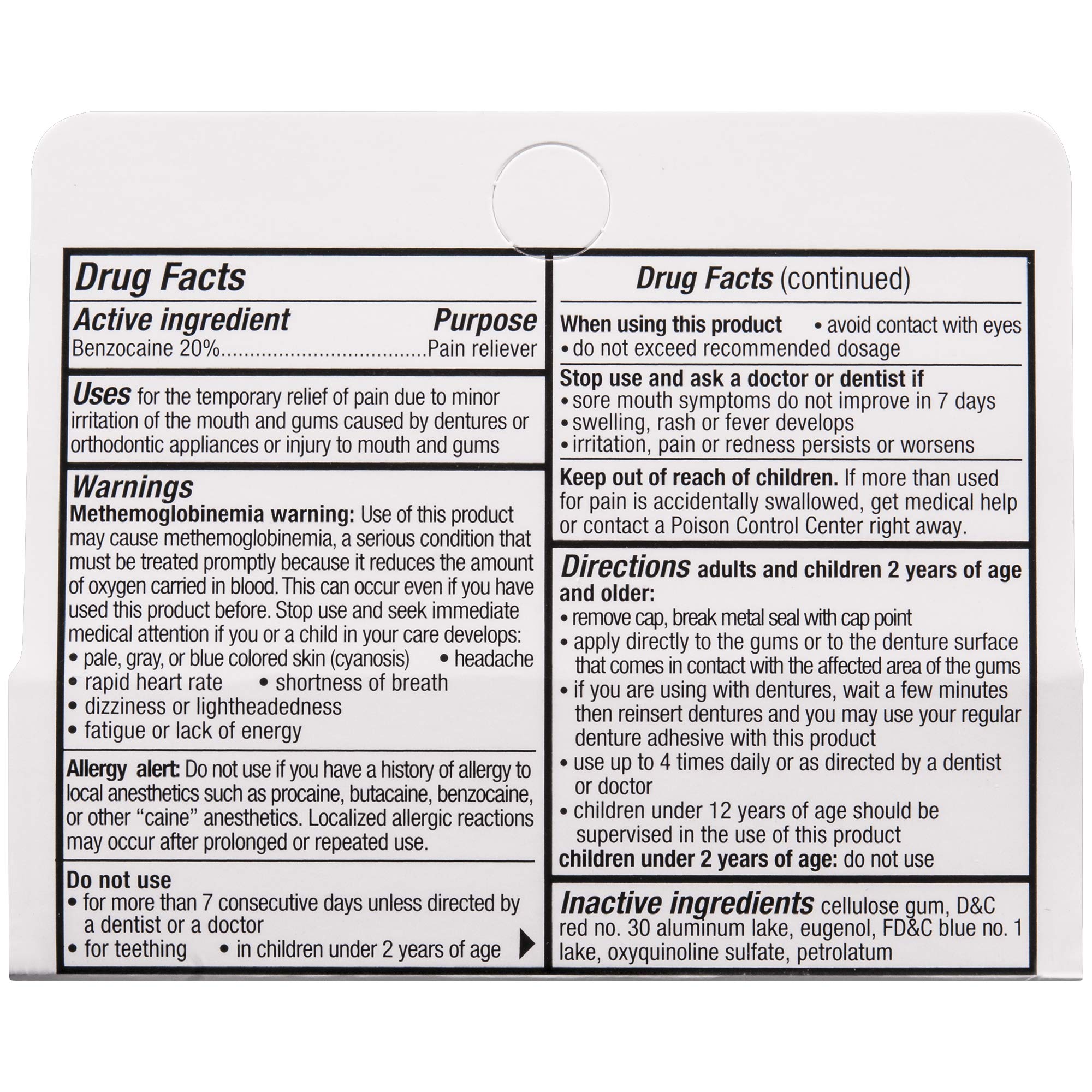 Benzodent Dental Pain Relieving Cream for Dentures and Braces, 0.25 oz tube (Pack of 3)
