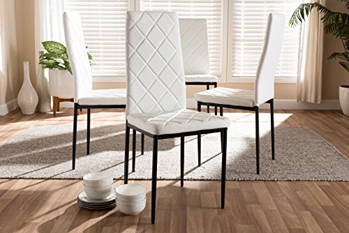Baxton Studio Blaise Modern and Contemporary White Faux Leather Upholstered Dining Chair