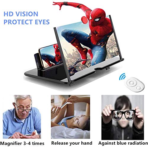 mozeeda Screen Expanders & Screen Magnifier Amplifier,3D HD New Phone Holder 12" Screen Amplifier,Movies,Videos,Games Movie Video Phone Foldable Stand Screen Phone Projector for All Smartphones