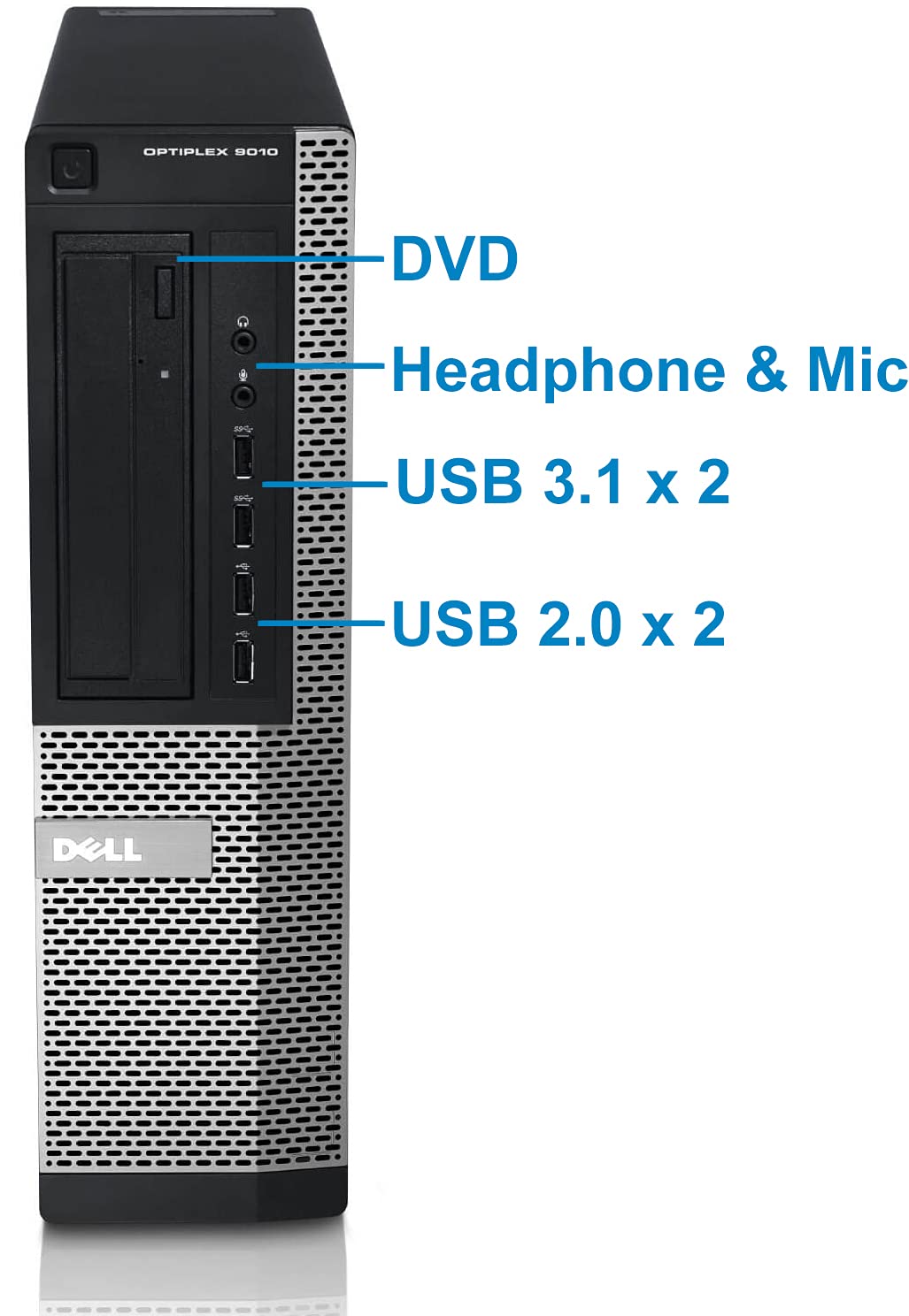 Dell Optiplex 9010 SFF Desktop Computer - Intel i7-3770 Upto 3.9GHz, AMD Radeon 1GB Graphics, 32GB RAM, 256GB SSD, DisplayPort, HDMI, DVI, DVD, Wi-Fi, Bluetooth, TDL - Windows 10 Pro (Renewed)