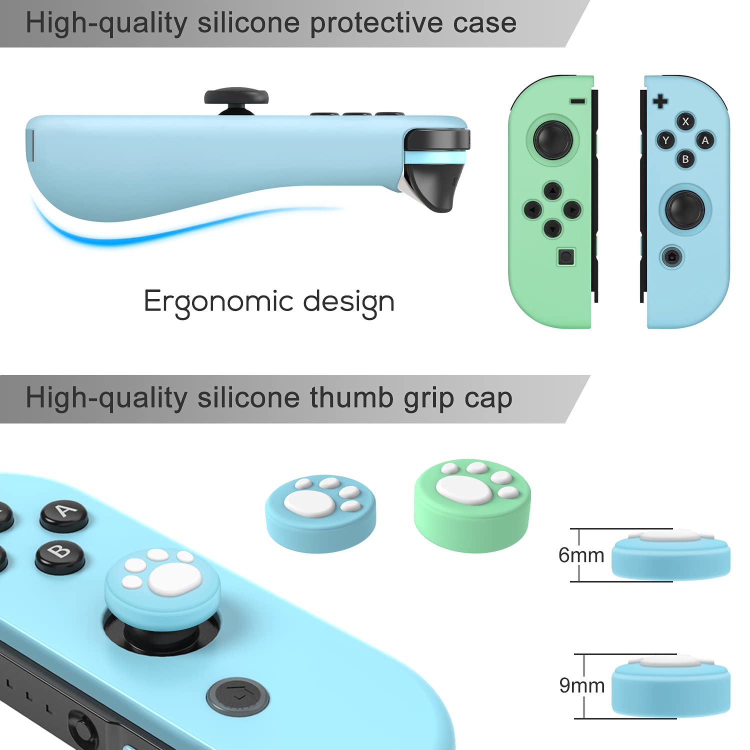 Accessories Bundle Compatible for Nintendo Switch OLED 2021, Essential Protection Kits with Carrying Case, Screen Protector, Cards Storage Case, Hand Grips, Cover for JoyCon & Thumb Grip Caps
