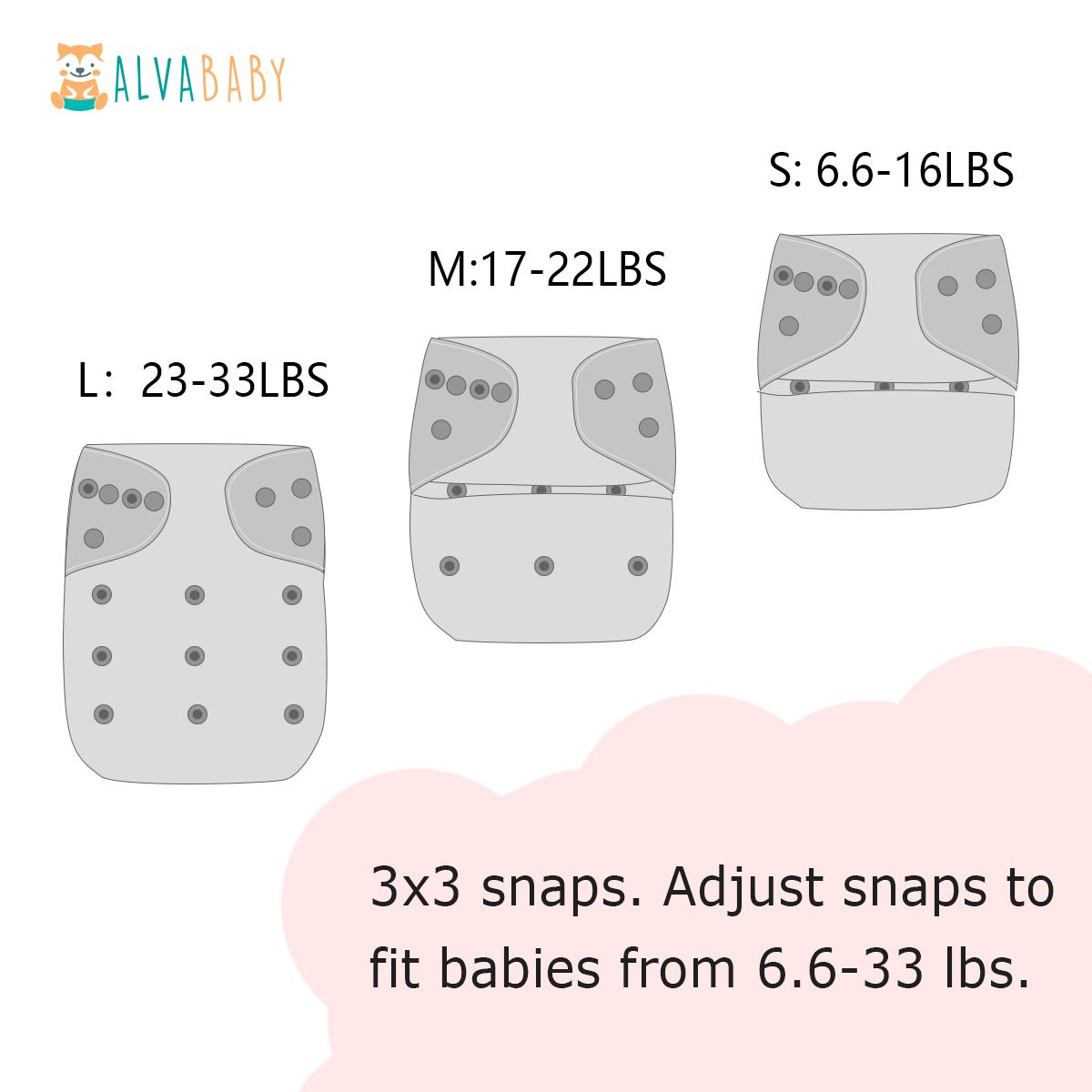ALVABABY Baby Cloth Diaper 6 Pack with 12 Inserts One Size Cloth Diaper Covers Adjustable Washable Reusable for Baby Girls and Boys