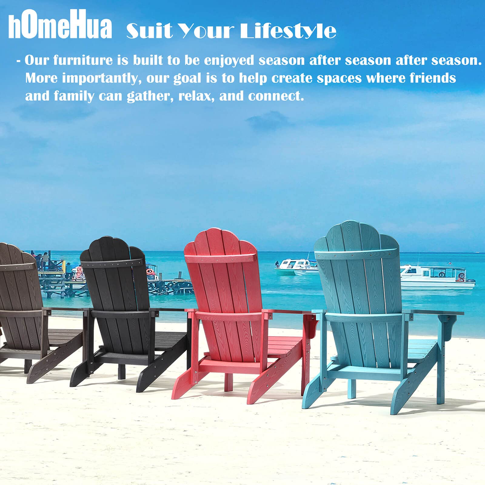Adirondack Chair Weather Resistant , Hard Plastic Adirondack Chair with Cup Holder, Comfortable Easy to Assemble and Maintain, Outdoor Chair for Patio, Backyard Deck, Fire Pit & Lawn Porch - Red
