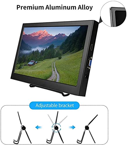 Kenowa 13.3 inch Portable Monitor, PC 16:9 Display with HDMI VGA External Screen for Raspberry pi/Computer/Laptop/PS3/PS4 Xbox,Built-in Stand,HD Resolution 1366x768 60HZ