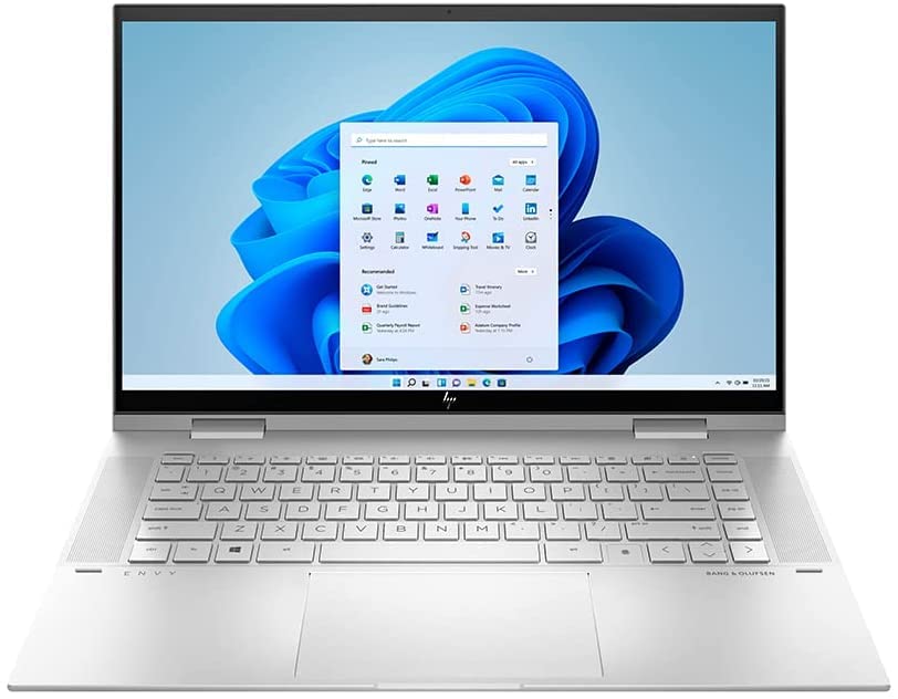 HP 2022 Envy X360 2-in-1 15.6" FHD Touchscreen Laptop Computer, Intel Core i7-1165G7, 24GB RAM, 1TB PCIe SSD, Backlit Keyboard, Iris Xe Graphics, HD Webcam, Windows 11, Silver, 32GB SnowBell USB Card
