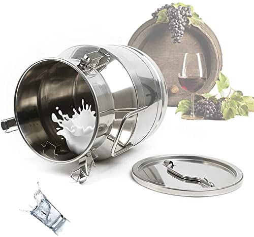 3.16Gallon Stainless Steel Milk Can Ice Bucket Wine Bucket,Water Jug Liquid Storage Pail,Commercial Fermentation Barrel,Canisters for Kitchen