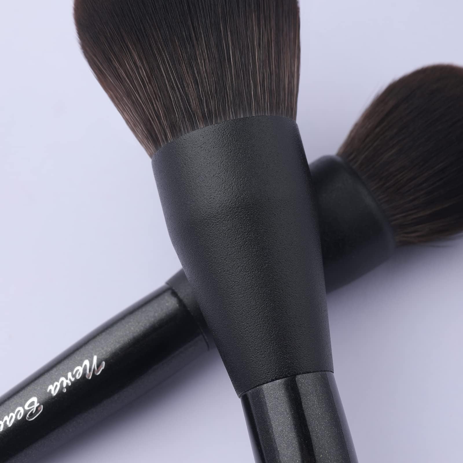 EVRCHGIEA Makeup Brush Sets, 12 PCS Wood Handle Soft Synthetic Fiber Hair Makeup Set,Premium Synthetic Foundation Blending Blush Concealer Eye Shadow Makeup Brush Set (black 12pcs)