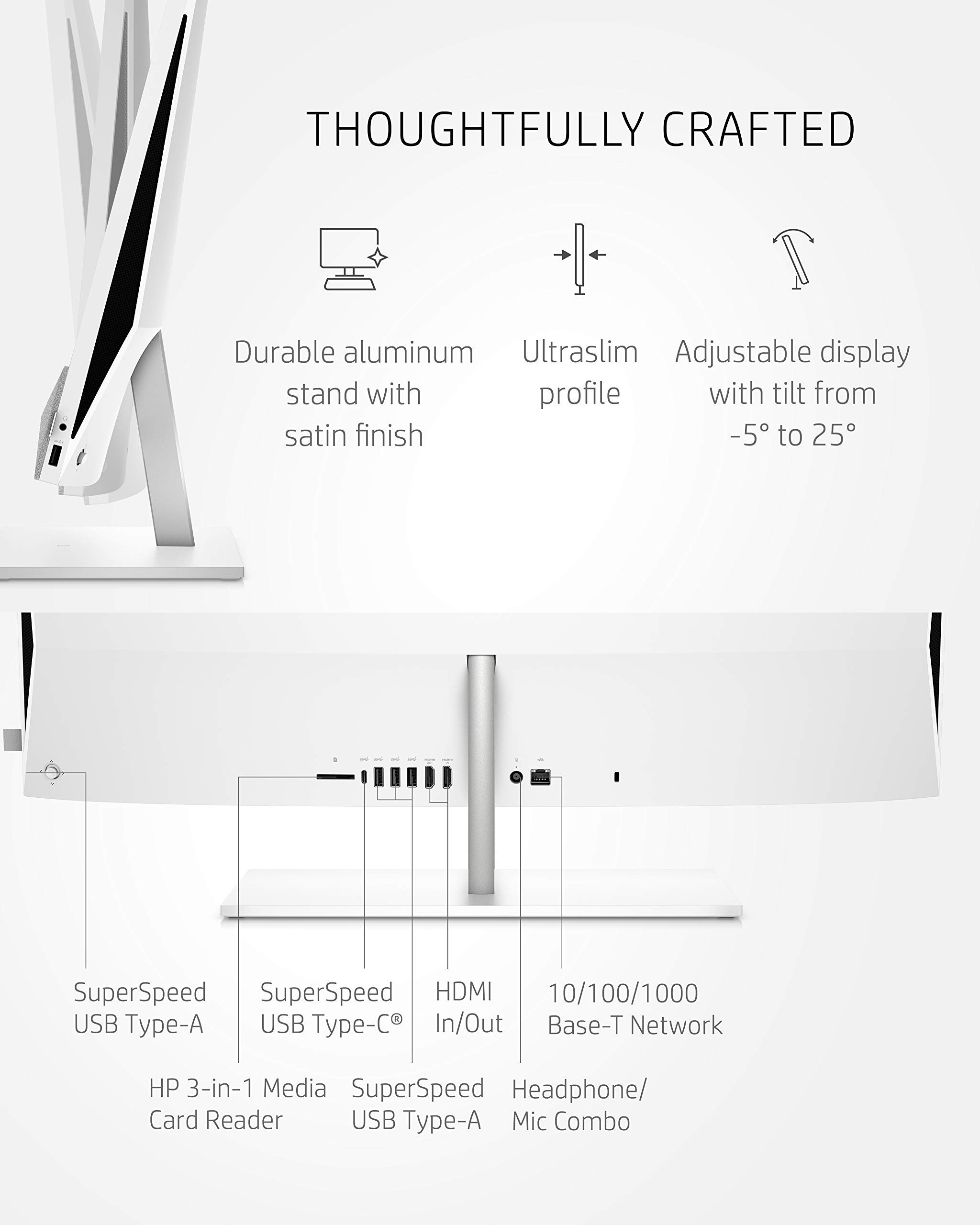 HP 27 Pavilion All-in-One PC, 10th Gen Intel i7-10700T Processor, 16 GB RAM, Dual Storage 512 GB SSD and 1TB HDD, Full HD IPS 27 inch Touchscreen, Windows 10 (Renewed)