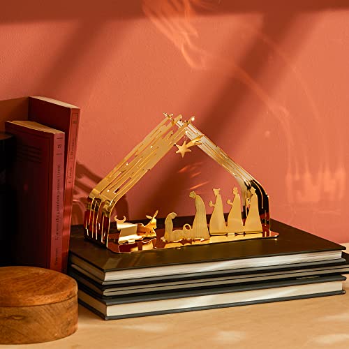 Alessi BM09 GD Bark Crib Christmas Crib in 18/10 Stainless Steel, Gold Plated.