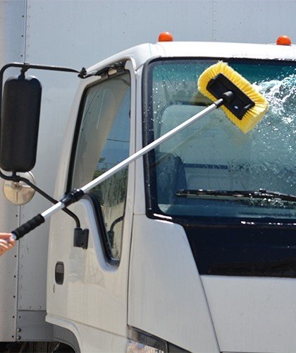 CARCAREZ 10" Car Wash Brush with Soft Bristle for Auto RV Truck Boat Camper Exterior Washing Cleaning, Yellow
