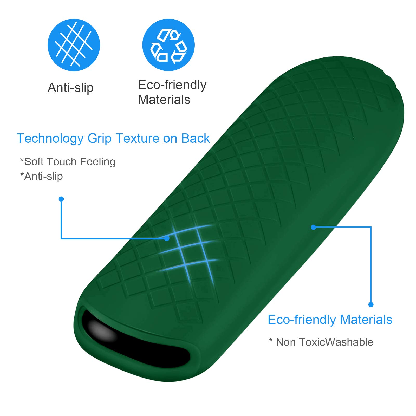 AKNES Silicone Cover for Playstation 5 Media Remote, Protective Skin Sleeve Case for PS5 Remote Control, with Hand Strap, Shockproof, Anti-Slip, Skin-Friendly,Bumper Back Cover - Green