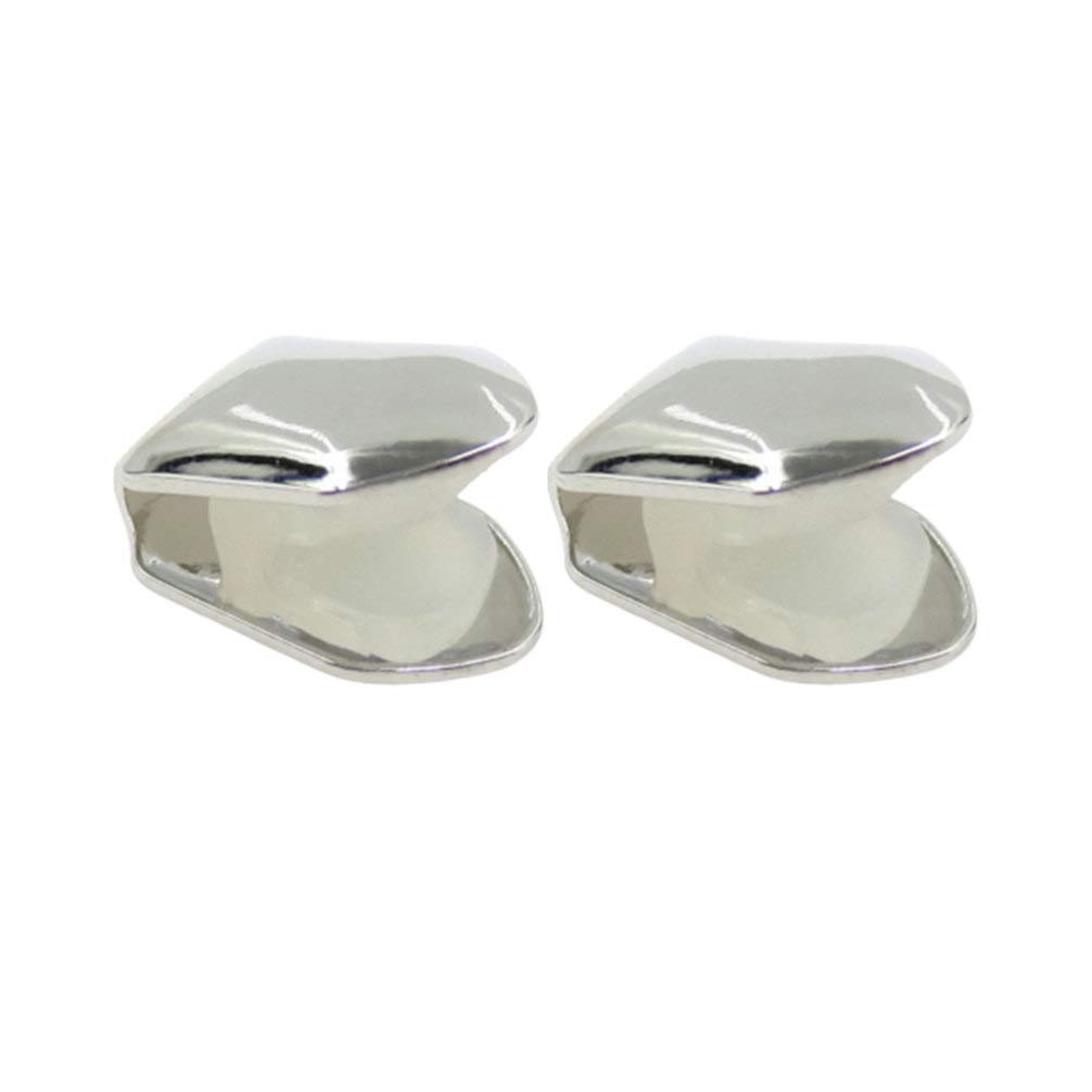 EXCEART 4pcs Silver Plated Small Single Tooth Cap Hip Hop Teeth Grill Decoration