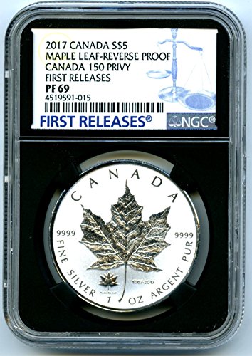 2017 CA Canada Coin Canadian Silver Maple Leaf Reverse Proof 150 150TH Privy FIRST RELEASES $5 PF69 NGC
