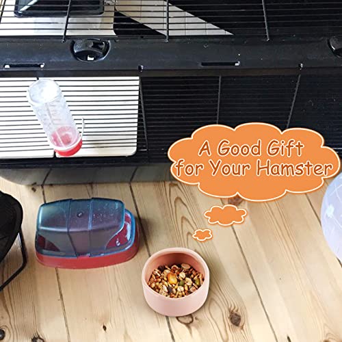 Fitlyiee Ceramic Chew-Resistant Hamster Bowl Dish for Hamsters Hedgehog Guinea Pig and More Small Animals (Pink)