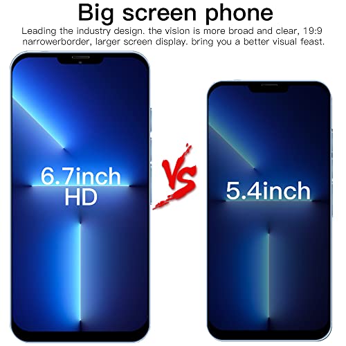 6.7Inch Unlocked Cell Phone Android Phones 2GB +16GB/SD128 GB Straight Talk Phone Dual Sim Boost Mobile Phones Smart Phones Unlocked New for Android10.0 (Black)