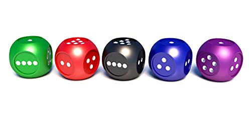 AKO DICE II - Aluminum D6 dice - Large Heavy Metal D6 Dice Set - Solid 16mm Dice with Extra Rounded Corner for a Better roll -Custom Metal dice Version 2 by AKO Dice (Blue)