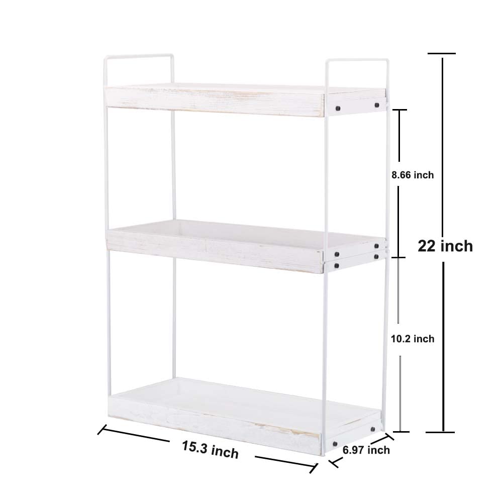 AfooBezos 3-Tier Countertop Organizer for Counter Stylish Wood Vanity Shelf Storage Skincare Tray Organizers Shelf for Bathroom Storage Organization