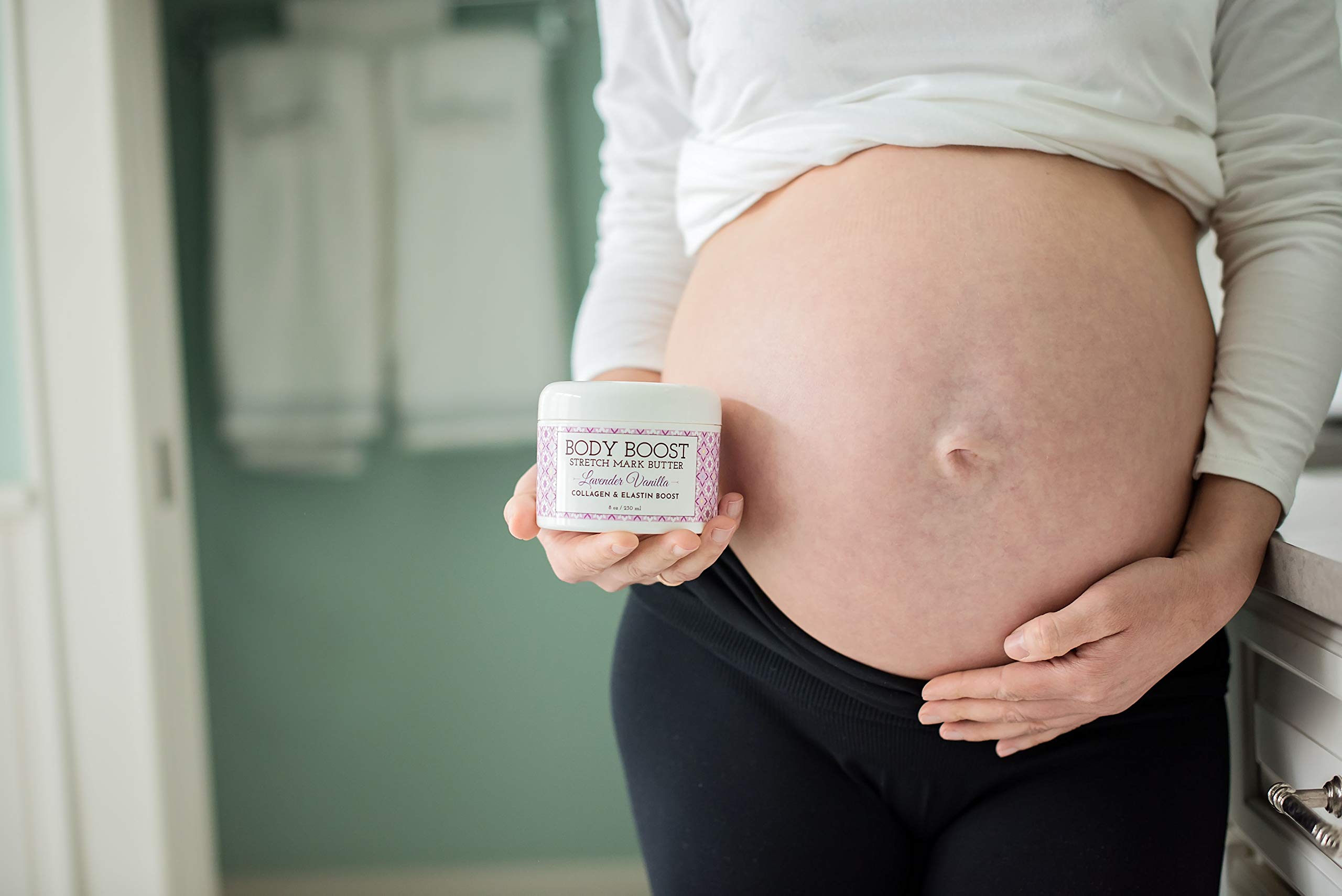 Body Boost Lavender Vanilla Stretch Mark Butter 8 oz.- Helps Treat Stretch Marks and Scars- Pregnancy and Nursing Safe- with Shea Butter