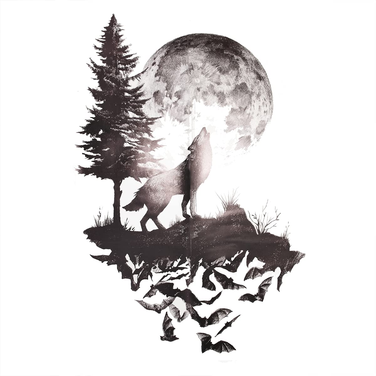 NEWCOMDIGI Wall Decals, Wall Art Stickers, Wall Décor for Bedroom, Living Room, Playroom, Gaming Room, TV Background, Kids Nursery, Apartment, Dorm (Wolf)