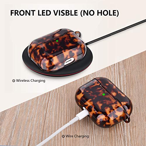 AirPods Pro Case AIRSPO Clear Case for AirPods Pro Charging Case Soft TPU Airpod Pro Protective Case 2019 with Keychain Airpods Pro Protective Cover Skin(Tortoiseshell)