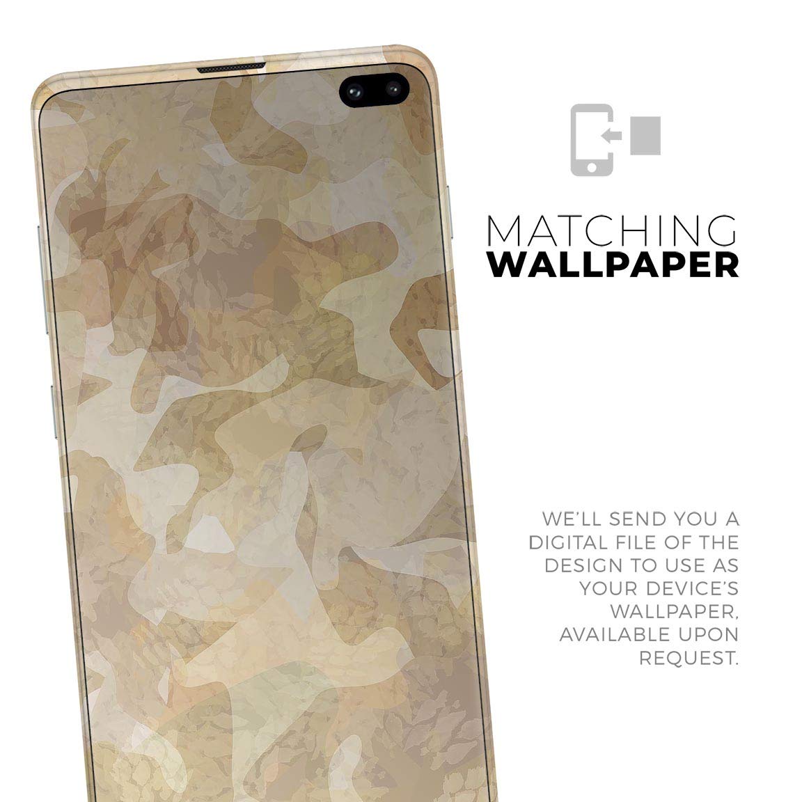DesignSkinz Desert Camouflage V1 Protective Vinyl Decal Wrap Skin Cover Compatible with The Samsung Galaxy S20 (Screen Trim & Back Glass Skin)