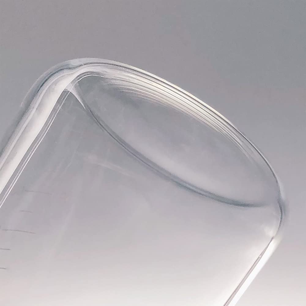 HUAOU Scientific 50ml Glass Beaker, Low Form, 3.3 Borosilicate Glass, Measuring Thick Wall with Printed Graduation, Double Scale (Single)