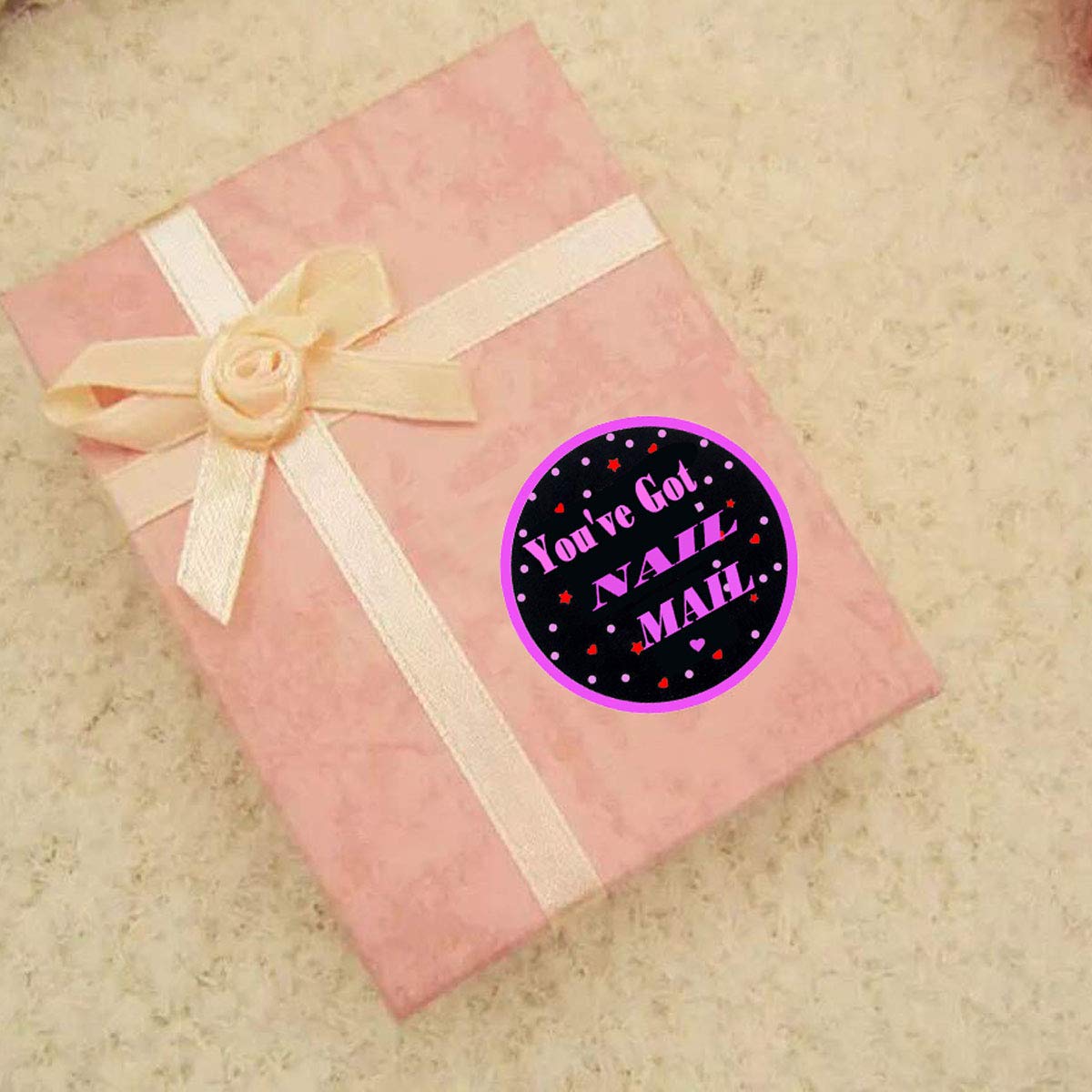 You've Got Nail Mail Sticker, 2 inch Round Nail Happy Mail Stickers Envelope Labels for Small Business, Envelope Sticker Packing Shop Supplies