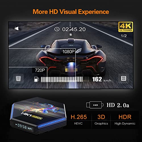 Android 11.0 TV Box, Android Box 4GB RAM 64GB ROM, Supports 2.4G/5G Dual Wi-Fi, USB 3.0, Support 4K,BT4.1, H.265 Smart TV Box, with Remote Control
