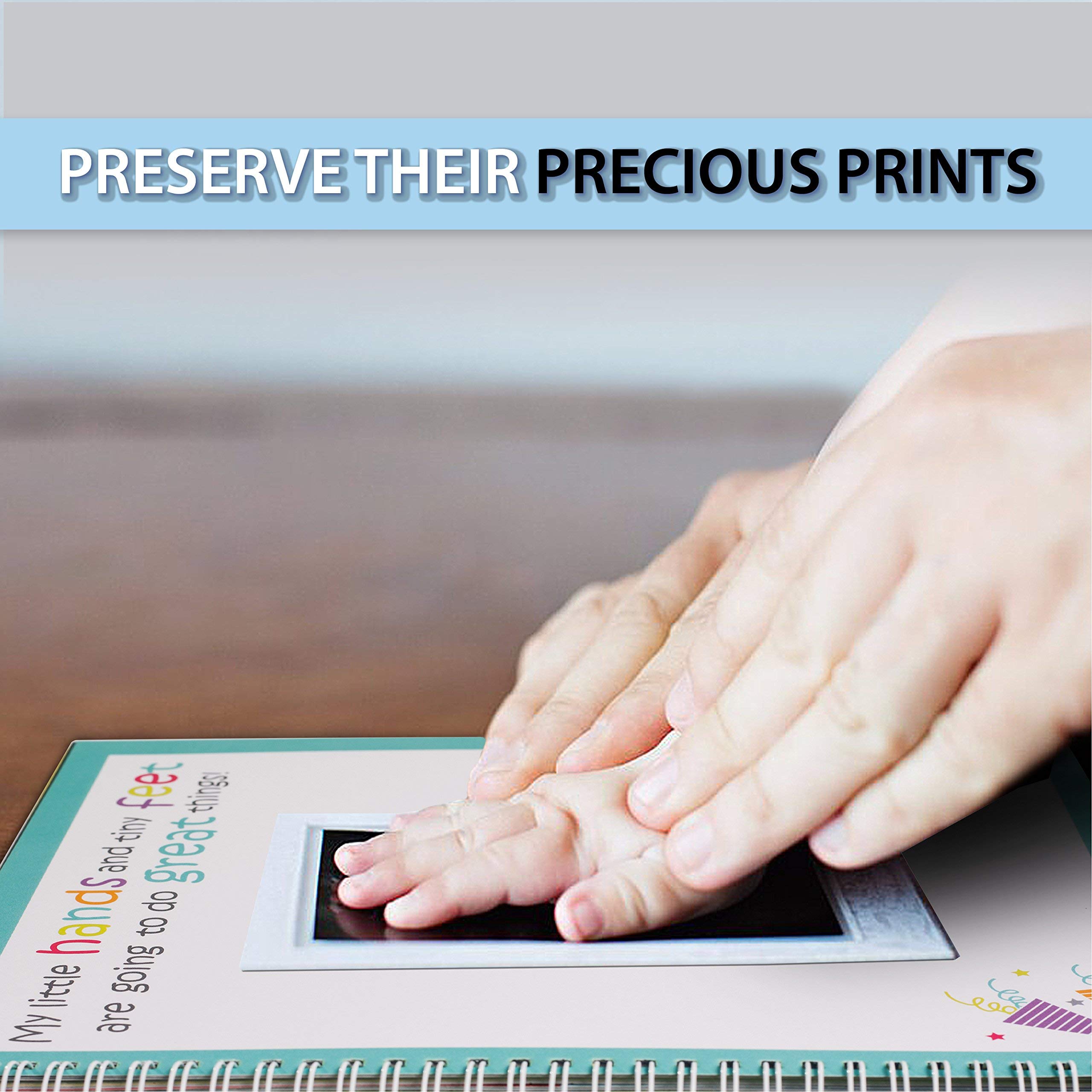 Clean Touch Ink Pad + Large Ink Pad + Extra-Large Ink Pad. Treasure The Foot/Handprint of Your Newborn Baby by Tiny Gifts