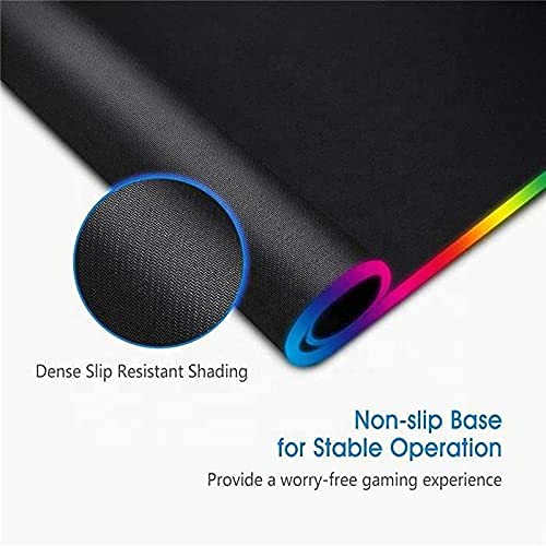 2021 Mouse Pad XL RGB LED & Gaming Keyboard Headset, Wired Backlight Bundle for PC Gamers Laptop Xbox PS (Red Blue Yellow Green, Innovation 4 in 1) (TF-400)