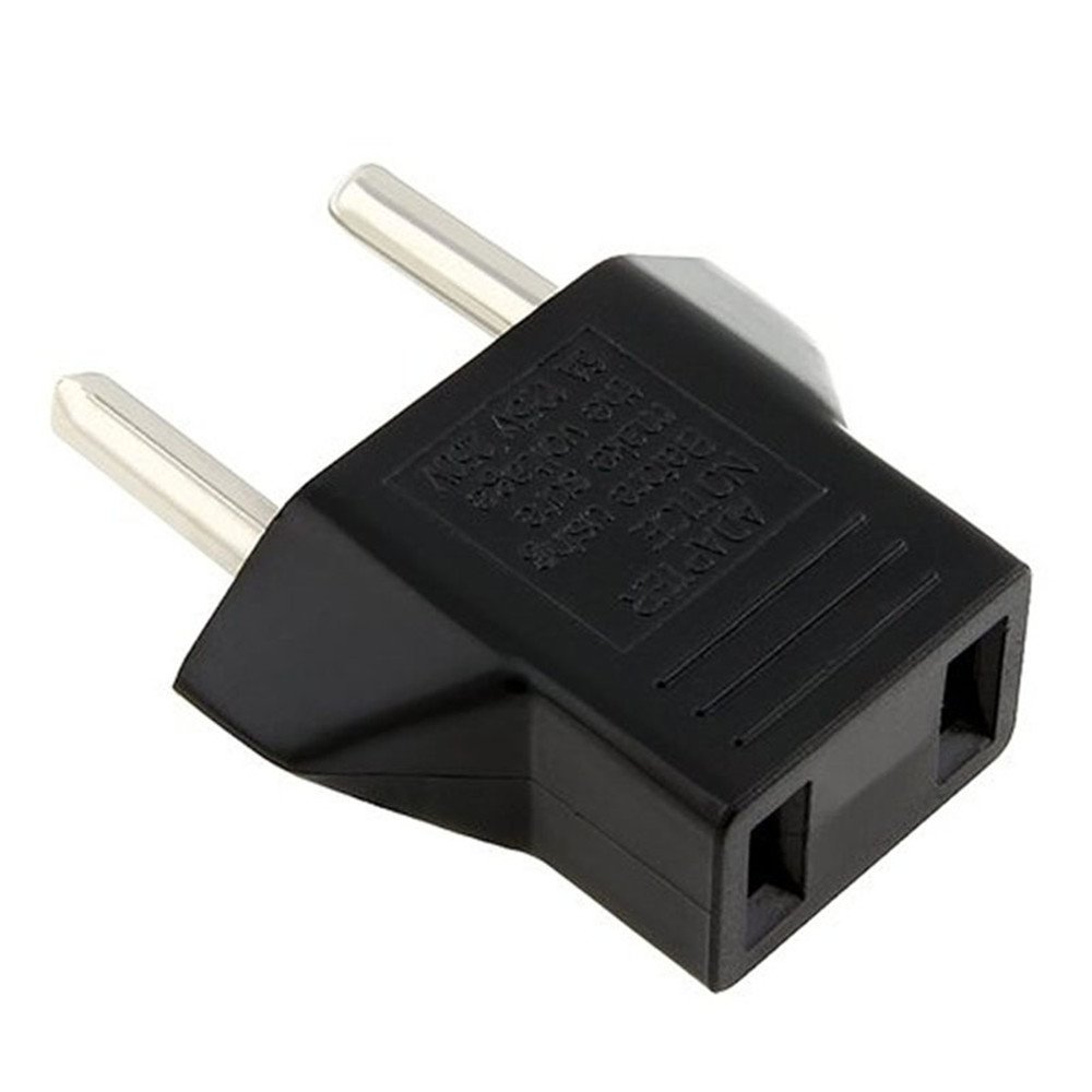 ANRANK U-E1020905AK US USA to EU Europe Travel AC Power Socket Plug Adapter Adaptor Converter (Black, 5-Pack)