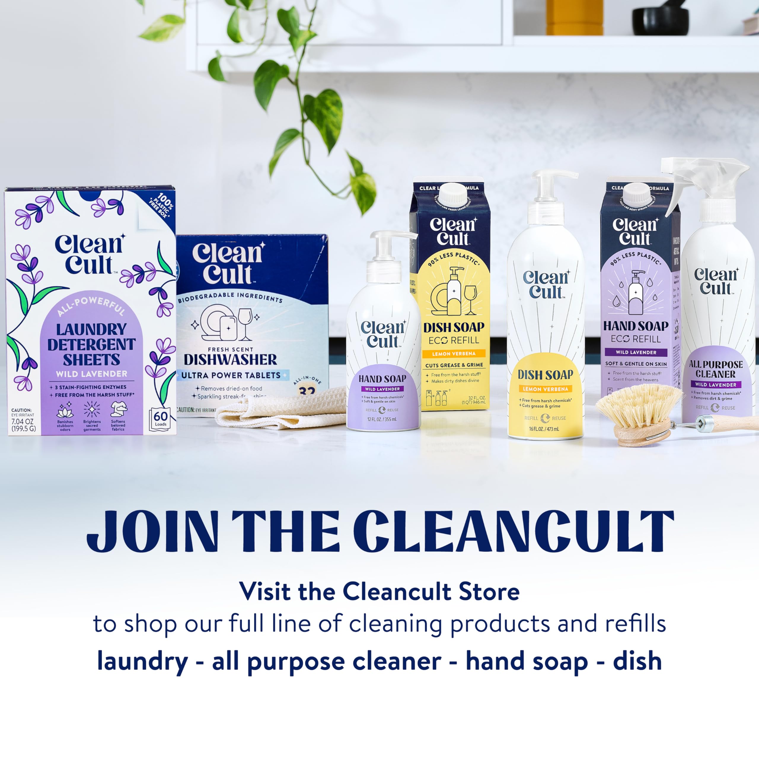 Cleancult Liquid Hand Soap Refill - Wild Lavender - Moisturizes Dry & Sensitive Skin - Made with Aloe Vera & Lavender Essential Oils - Eco Friendly - Paper-Based Packaging - 32 oz/1 Pack