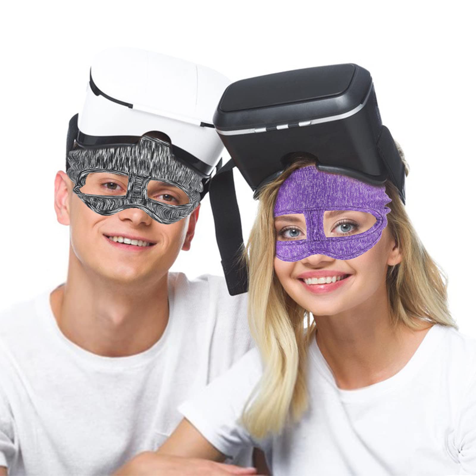 2 Packs VR Eye Mask Cover Breathable VR Sweat Band Adjustable Sizes Sweat Guard for Quest 2 Virtual Reality Game, Home Party Supplies