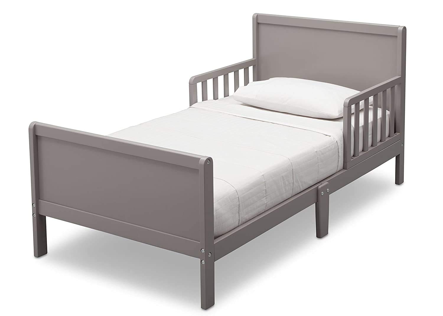 Delta Children Fancy Toddler Bed, Grey Twinkle Galaxy Dual Sided Recycled Fiber Core Crib and Toddler Mattress (Bundle)