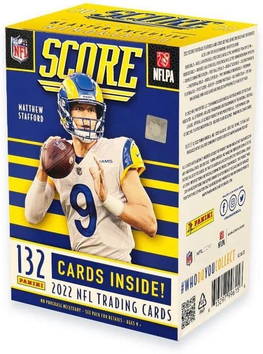2022 Panini Score Football Trading Card Blaster Box - 132 Cards Inside - Trading Cards Total - 6 Packs with 22 Cards Per Pack