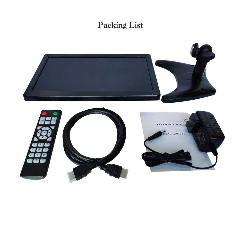 iChawk 11.6" 12" inch LCD Monitor 1920x1080p 16:9 Fullview IPS LCD Widescreen HDMI-in VGA Built-in Speaker Remote Control PC Monitor Display, for PS3, USB Port U-Disk Video Player W116PN-533