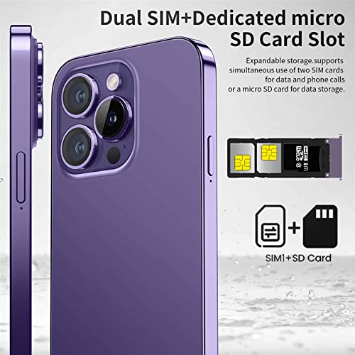 ExAchat G14 Pro MAX Unlocked Cell Phones, 6.82-inch HD Screen Phone, 3+64G Dual SIM Phone with A 128G Memory Card for Android 10 (Four Colors to Choose from) (Gold)