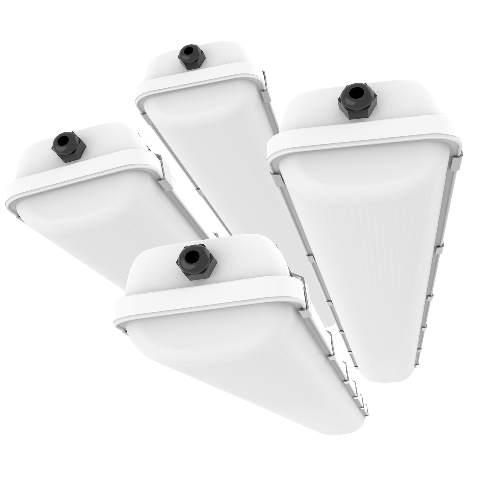 HYPERLITE 60W 4FT LED Vapor Tight Light Fixture, 7800LM 5000K Vapor Proof Light (150W Eq.) 100-277V IP65 Waterproof UL Listed for Carports, Walk in Freezer, Boat Dock Areas,Warehouse 4Pack