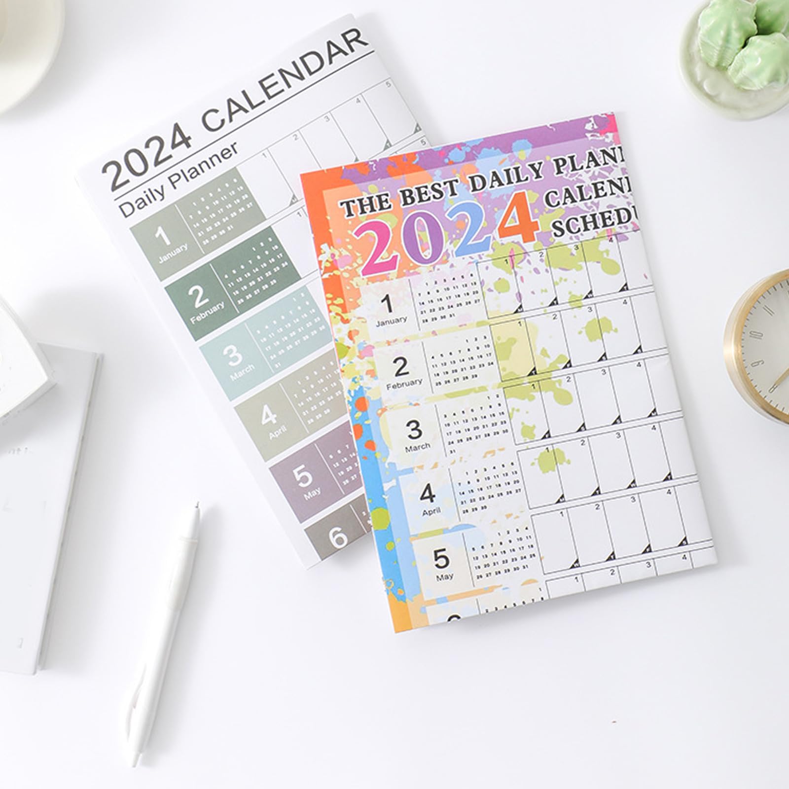 2024 Wall Calendar Planner Sheet Yearly Monthly Weekly Daily Planner To Do List Hanging Agenda Schedule Organizer Office Office Supplies