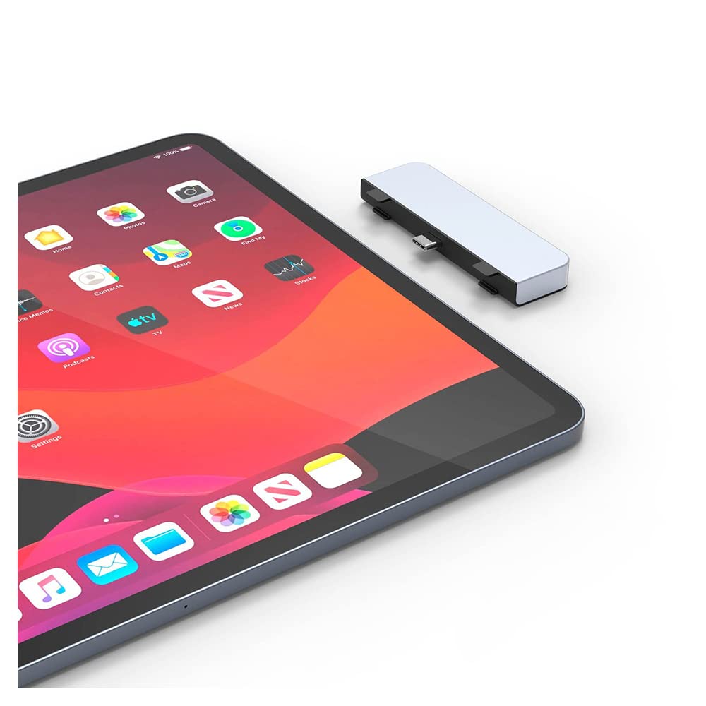 HYPER - HyperDrive 4-in-1 USB C Hub for iPad Pro - 3.5mm Audio Jack, USB-C Power Delivery, USB-A 3.0, 4K30Hz HDMI - Silver