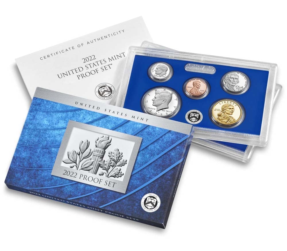 2022 S 10 Coin Clad Proof Set in OGP with CoA and Gold Gift Bag Proof
