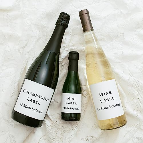Baby Shower - Custom Silver Gray Glitter (Not Real Foil) Mini Champagne Bottle Label, Personalized Waterproof Mini Wine Bottle Sticker for Baby Shower