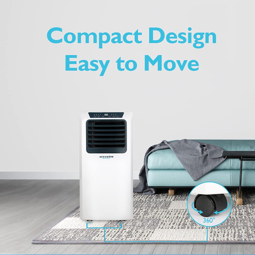 ACCUZONE Maxicool 11,000 BTU (SACC 6,000 BTU) Portable Air Conditioner 3-in-1 AC Portable, Dehumidifier, Fan for Rooms up to 350Sq ft.