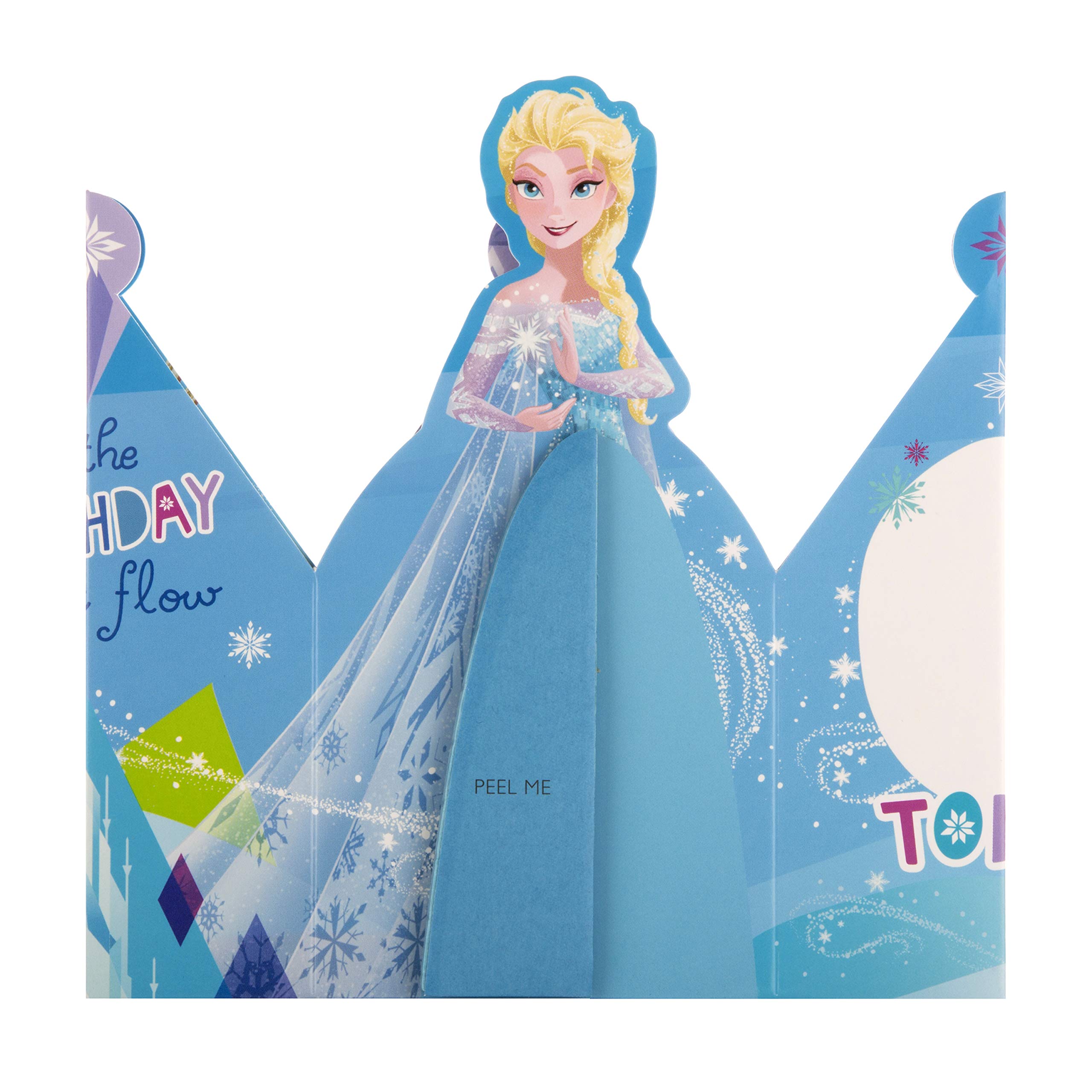 Age 2-6 Customisable Disney's Frozen Birthday Card from Hallmark - 3D Paper Wow Wearable Crown Design