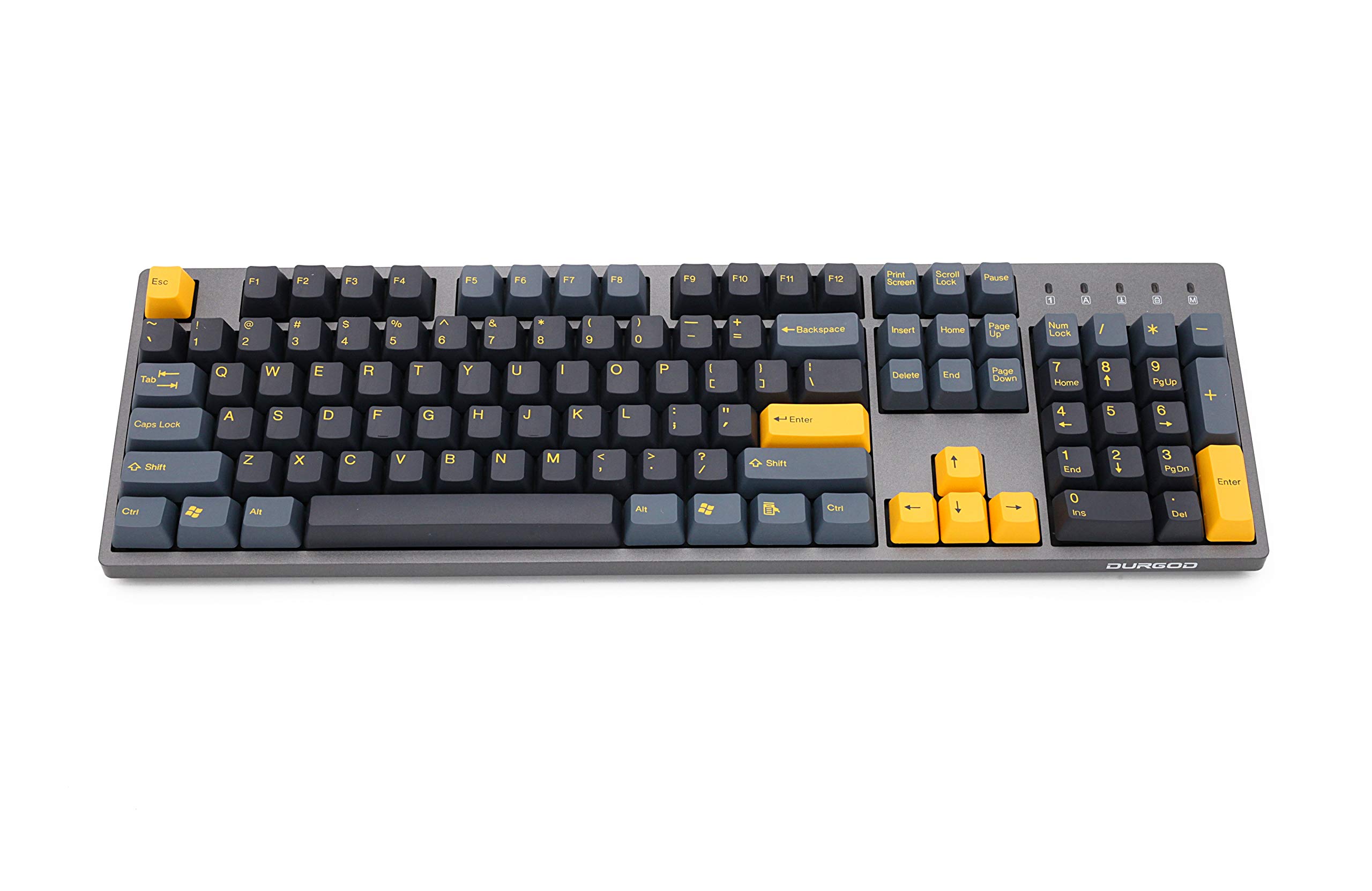 KPREPUBLIC taihao abs Double Shot keycaps Midnight for DIY Gaming Mechanical Keyboard Color of Black Yellow 104 ansi (Taihao Mid Night Set)