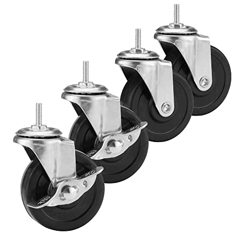Caster Wheels,Shelf Casters,Set of 4, Shelving Wheels Replacement Wire Shelf Casters,Storage Shelf Casters for Shelf to Replace Wire Shelving Leveling Feet - Fit Pusalxl Shelf